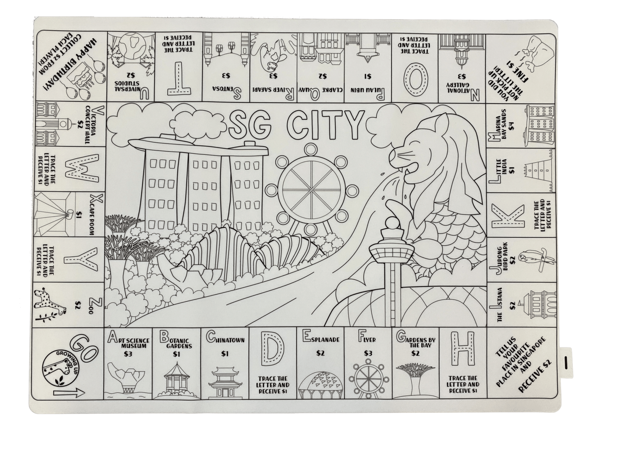 [Growing Up Academy] “SG City” Game Mat (with markers and tokens ...
